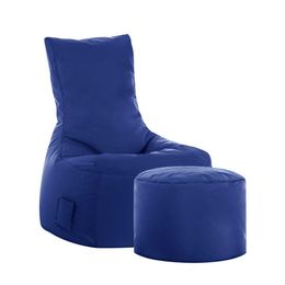 Pharao24.de Fernseh Sitzsack in Blau Fu&szlig;hocker
