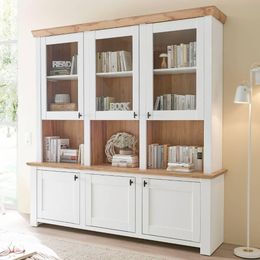 Pharao24.de Buffetschrank Esszimmerschrank im Landhausstil mit Glast&uuml;ren