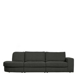 Pharao24.de Anthrazit Stoff Sofa mit drei Sitzpl&auml;tzen 298 cm breit