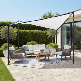 Pharao24.de Pavillon 350 cm breit Wei&szlig; und Schwarz
