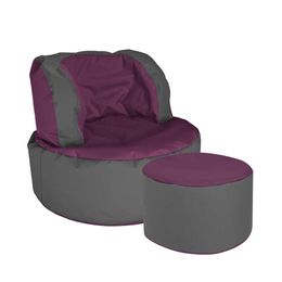 Pharao24.de Sitzsack Sessel in Violett Grau
