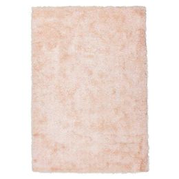 Pharao24.de Rosa Teppich aus Hochflor modern