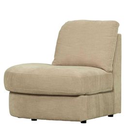 Pharao24.de Sofa Rundecke Abschluss Beige mit einem Sitzplatz R&uuml;cken echt bezogen
