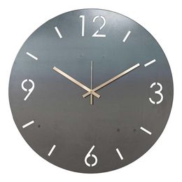 Pharao24.de Wanduhr in Grau Stahl rund