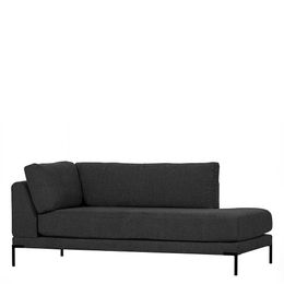 Pharao24.de Recamiere Modul Sofa Dunkelgrau Lehne links Vierfu&szlig;gestell aus Metall