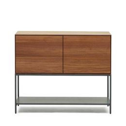 Pharao24.de Anrichte in modernem Design in Nussbaumfarben Oberfl&auml;che furniert und lackiert