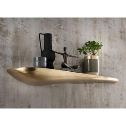 Pharao24.de Wandboard Steinform in Goldbronze Aluminium