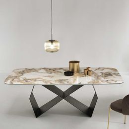 Pharao24.de Design Tisch Esszimmer mit Wangen Gestell Metall