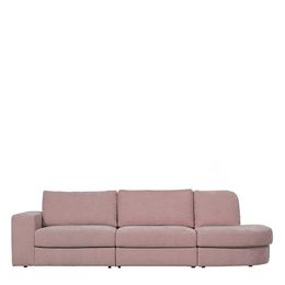 Pharao24.de Stoff Sofa Rosa in modernem Design drei Sitzpl&auml;tzen
