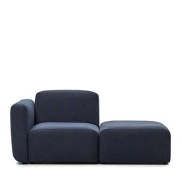 Pharao24.de Modulare Recamiere Dunkelblau aus Webstoff 169 cm breit
