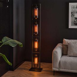 Pharao24.de Stehlampe Metall und Glas in modernem Design 190 cm hoch