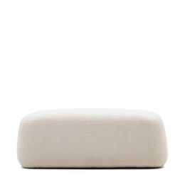 Pharao24.de Polsterhocker Offwhite aus Boucle Stoff Skandi Design