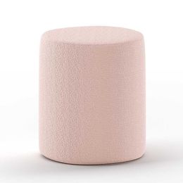 Pharao24.de Beistellhocker rosa aus Boucle Skandi Design