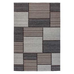 Pharao24.de Patchwork Teppich in Beige und Grau Webstoff