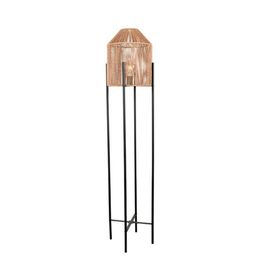 Pharao24.de Stehlampe Beige aus Jute Metall