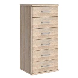 Pharao24.de Holzoptik Hochkommode s&auml;gerau mit sechs Schubladen 106 cm hoch