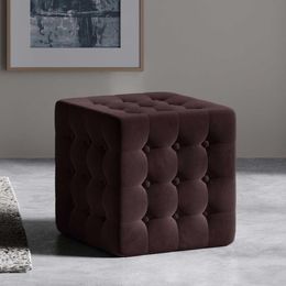 Pharao24.de Hocker Sitzw&uuml;rfel in Dunkelbraun und quadratischer Form
