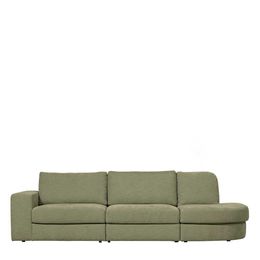 Pharao24.de Gem&uuml;tliches Sofa modern in Graugr&uuml;n Stoff drei Sitzpl&auml;tzen