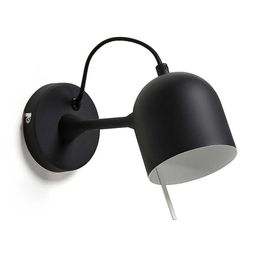 Pharao24.de Metall Wandleuchte in Schwarz verstellbarem Lampenschirm