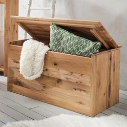 Pharao24.de Holztruhe aus Wildeiche Massivholz rustikalen Stil 84x45x43 cm Pharao24