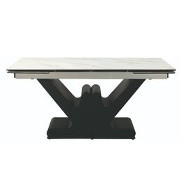 Pharao24.de Esstisch Ausziehtisch in modernem Design und Marmor Optik