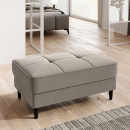 Pharao24.de Hocker Sitzhocker aus Webstoff in Taupe