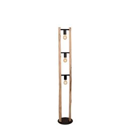 Pharao24.de Stehlampe aus Metall und Holz Industry und Loft Stil