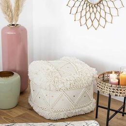 Pharao24.de Sitzpouf im Boho Style Strukturstoff