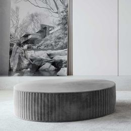Pharao24.de Hocker Sitzhocker aus Samt in runder Form