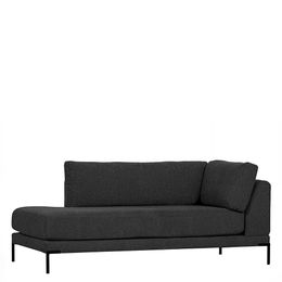 Pharao24.de Recamiere Modul Couch Dunkelgrau 200 cm breit Vierfu&szlig;gestell aus Metall