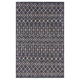 Pharao24.de Teppich Outdoor Skandi in Dunkelgrau geometrischem Muster