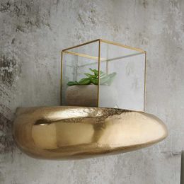 Pharao24.de Steinform Wandboard in Goldbronze Aluminium