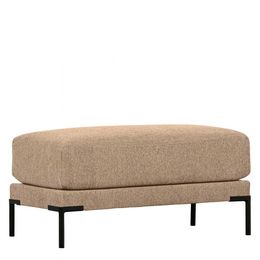 Pharao24.de Polsterhocker Sitzhocker in Beige mit Fu&szlig;gestell aus Metall