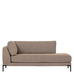 Pharao24.de Sofa Recamiere mit gepolsterter R&uuml;ckenlehne und Fu&szlig;gestell aus Metall