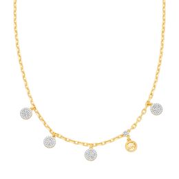 Kette mit Anh&auml;nger Michael Kors "Schmuck Geschenk Metall Halsschmuck Halskette Premium", gelbgoldfarben, kristallwei&szlig;, Halsketten, Damen, Metall, L: 45,5 B: 2mm, mit Zirkonia (synth.), B:2mm