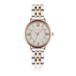 Quarzuhr AMELIA PARKER "AB4-B304S", rose gold, silber, Armbanduhren, Damen, Quarzuhr