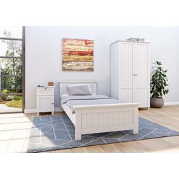 Massivholzbett OTTO HOME "Juventus, Bett, Massivholzbett, Holzbett, Bettrahmen", wei&szlig;, B:102cm H:77cm L:208cm, Betten, Massivholzbett, Breite 90 cm, aus massiver Kiefer, FSC-zertifiziert