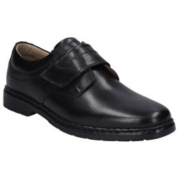 Klettschuh Josef Seibel "Alastair 16", Herren, Gr. 39, schwarz (16 schwarz), Leder, Schuhe Klettschuh, in komfortabler Schuhweite K (extraweit)