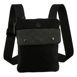 Valentino Handbags Umh&auml;ngetasche VALENTINO BAGS "NEMESYS", Damen, Gr. B/H/T: 18cm x 23cm x 1cm, nero, Polyester, Taschen Umh&auml;ngetasche, Mini Bag, Schultertasche mit Rei&szlig;verschluss, Logo-Print