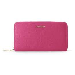 Geldb&ouml;rse LAZAROTTI "Bologna Leather XL Zip-Around Geldb&ouml;rse Leder 19 cm", Damen, pink, Leder, Kleinlederwaren