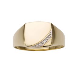 Goldring Firetti "Schmuck Geschenk Gold 333 Herrenring Goldring Siegelring" Gr. 20, wei&szlig; (gelbgoldfarben, wei&szlig;goldfarben), Fingerringe, Herren, 20, 0,01 P2 = erkennbare Einschl&uuml;sse, Diamanten Gelbgold 333, 11mm, Diamanten, Gelbgold 333, Goldring, mit Brillant