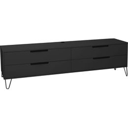 M&auml;usbacher Lowboard M&Auml;USBACHER "Bonnie", grau (anthrazit matt lack), B:216cm H:60cm T:45cm, Sideboards, Lowboard, Lowboard mit Drahtgestell