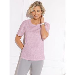 Kurzarmshirt Classic Basics "Kurzarm-Shirt", Damen, Gr. 38, rosa (ecru, ros&eacute;, bedruckt), 100% Baumwolle, bedruckt, gemustert, Rundhals, Shirts