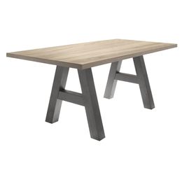 M&auml;usbacher Esstisch M&Auml;USBACHER "Mister", braun (tischplatte: eichefarben s&auml;gerau), B:180cm H:75cm T:90cm, Tische, Esstisch, Gestell in A-Form