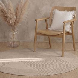 Wollteppich Ted Baker "Victoria , auch in rund", beige, H:18mm &Oslash;:160cm, Oberfl&auml;che: 100% Wolle. R&uuml;ckseite: 100% Baumwolle, Teppiche, Naturteppich Wolle, Hoch-Tief-Design, Wohnzimmer, Schlafzimmer