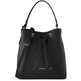 Beuteltasche LAZAROTTI "Bologna Leather Crossbody Beuteltasche Leder 25 cm", Damen, schwarz, Leder, Taschen Beuteltasche