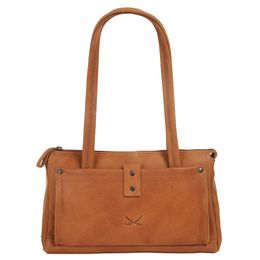 Umh&auml;ngetasche Sansibar, Gr. B/H/T: 33cm x 20cm x 10cm onesize, braun (cognac), Leder, Taschen Umh&auml;ngetasche, echt Leder