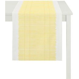 Tischl&auml;ufer Apelt "3033 Loft Bambusmatte", gelb (gelb, wei&szlig;), B:48cm L:140cm, Polyester, Viskose, Tischdecken
