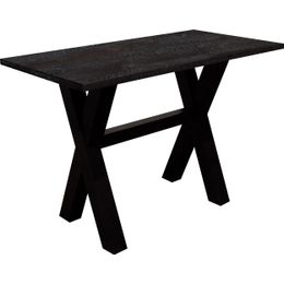 M&auml;usbacher Bartisch M&Auml;USBACHER, schwarz (schwarzstahl, flamed wood schwarz, schwarzstahl), B:160cm H:105cm T:70cm, Tische, Bartisch, Gestell in X-Form (Breite 120, 140 oder 160 cm)