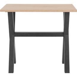 M&auml;usbacher Bartisch M&Auml;USBACHER, schwarz (schwarzstahl, eichefarben s&auml;gerau, schwarzstahl), B:120cm H:105cm T:70cm, Tische, Bartisch, Gestell in X-Form (Breite 120, 140 oder 160 cm)